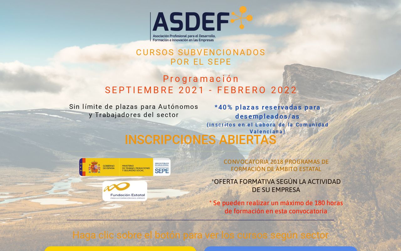 Cursos ASDEF Plan Estatal 2018